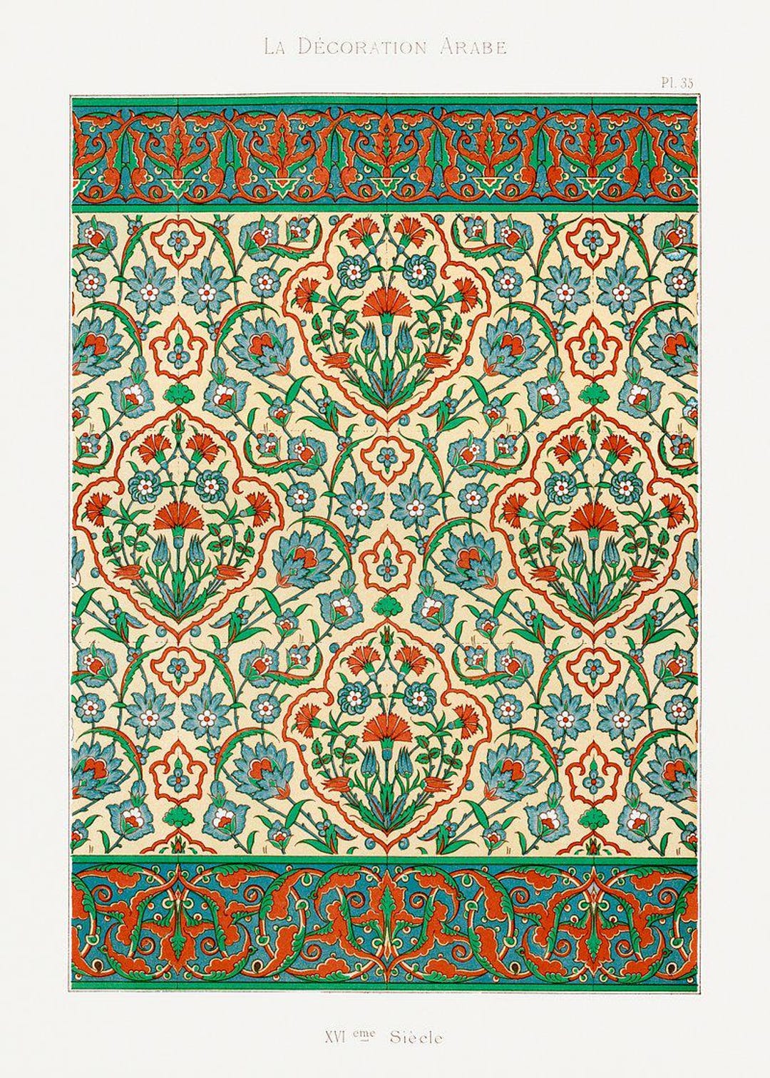 Arabesque Design | Islamic Art Print | Ottoman Pattern | Vintage ...