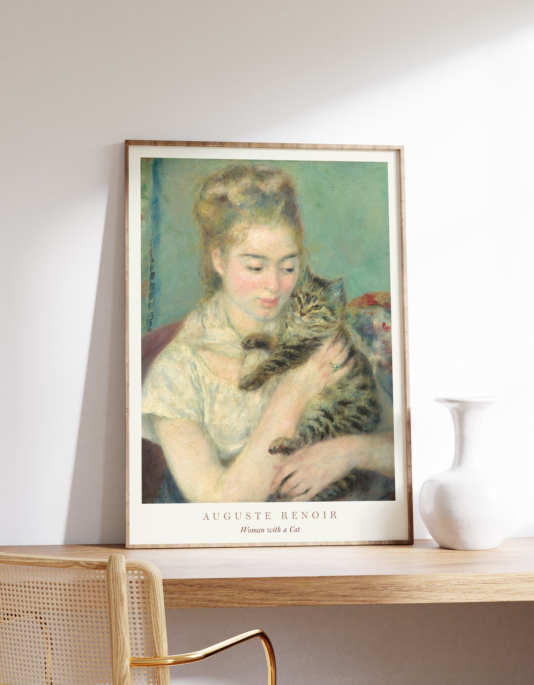 Auguste Renoir Art Print | Woman With a Cat | Victorian Female Cat ...