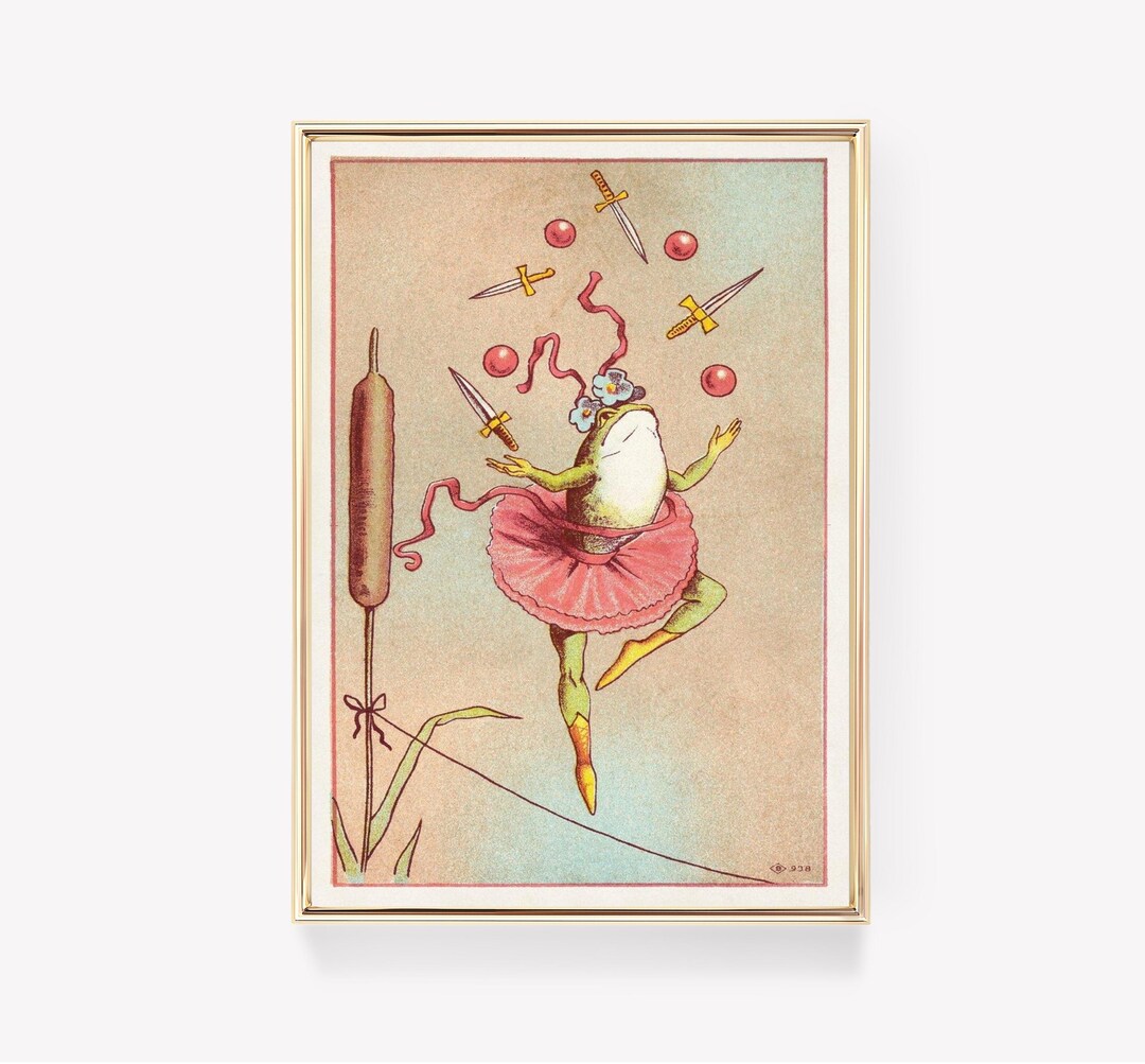 Frog Tutu Juggle | Whimsical Art | Circus Frog Print | Fun Animal ...