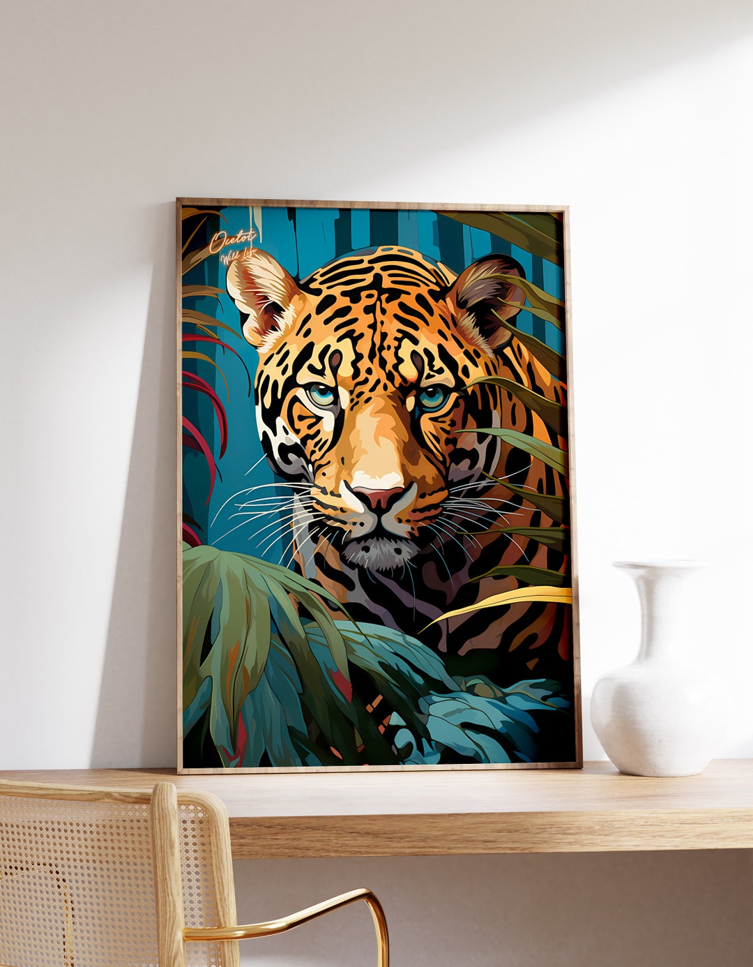 Ocelot Print | Ocelot Poster | Vintage Animal Art | Wild Life Wall ...