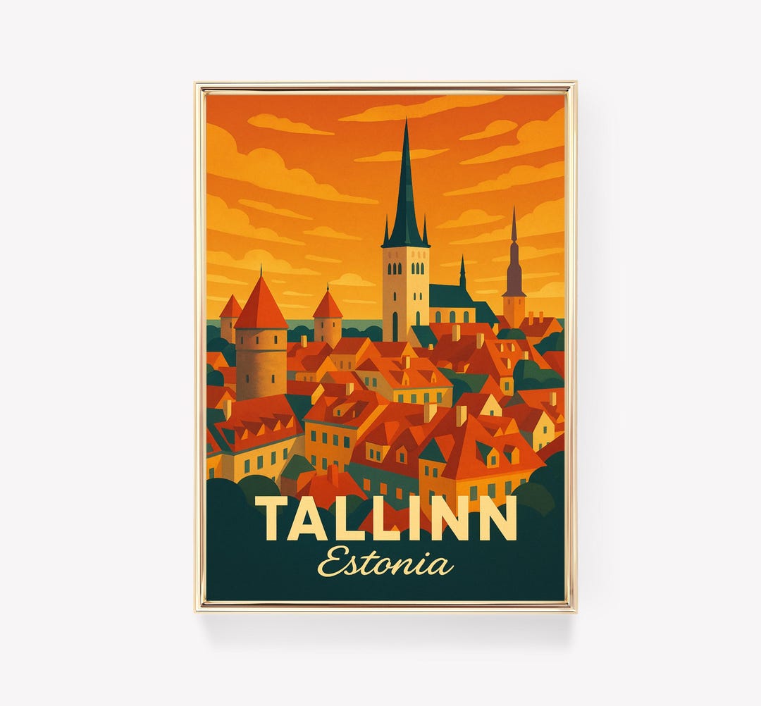 Vintage Tallinn Estonia Travel Poster Canvas Print Wall Art Decor 12x18 ...