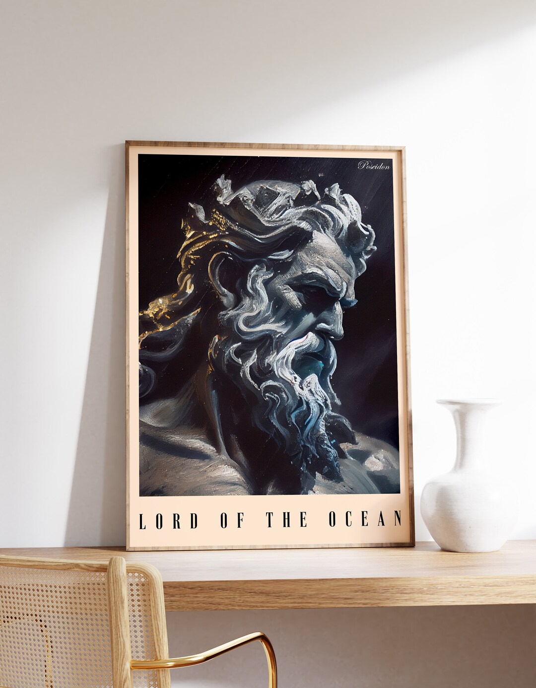 Poseidon Print | Mythology Poster | God of Sea Print | Mythical Print ...