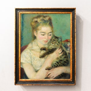 Pierre-auguste Renoir - Woman With a Cat (1875) | Vintage Print, Cat ...