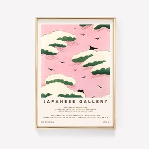 Pink Sky Are Print | Japanese Woodblock Print | Antique Japanese Poster ...