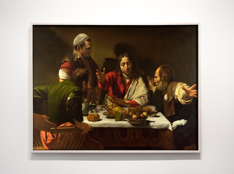Caravaggio - Supper at Emmaus (1601) - Classic Painting Photo Poster ...