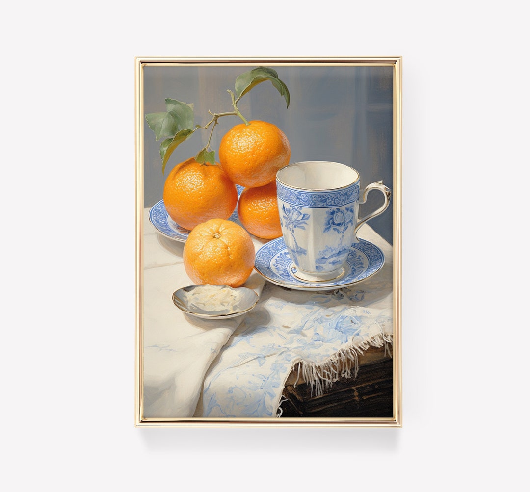 Orange Still Life Print | Country Kitchen Wall Art | Rustic Decor ...