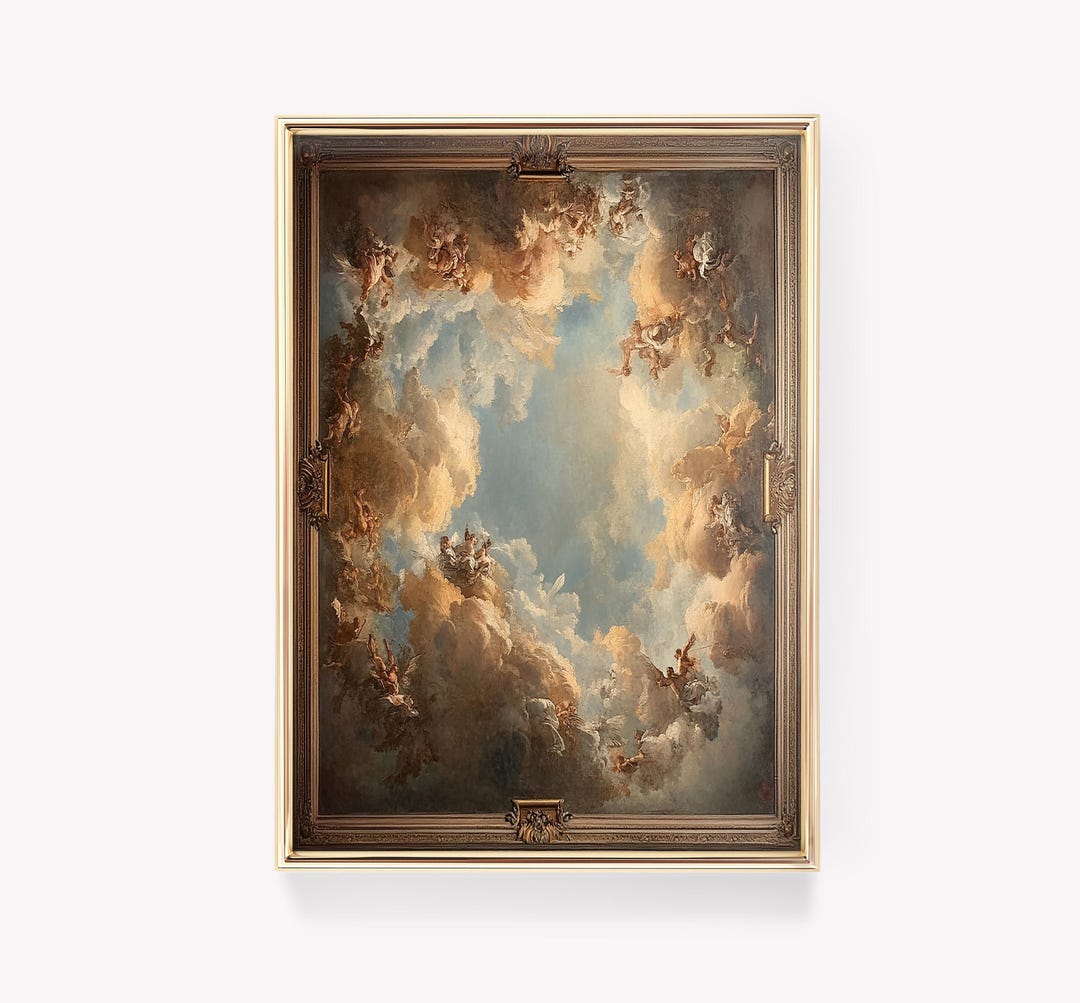 Tiepolo Sky Landscape | Classic Baroque Ceiling Art | Ornate Clouds and ...