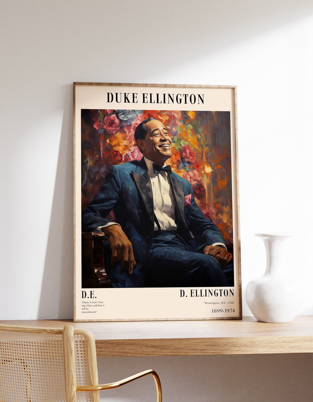 Duke Ellington Poster | Musical Print | Jazz Poster | Jazz Portrait ...