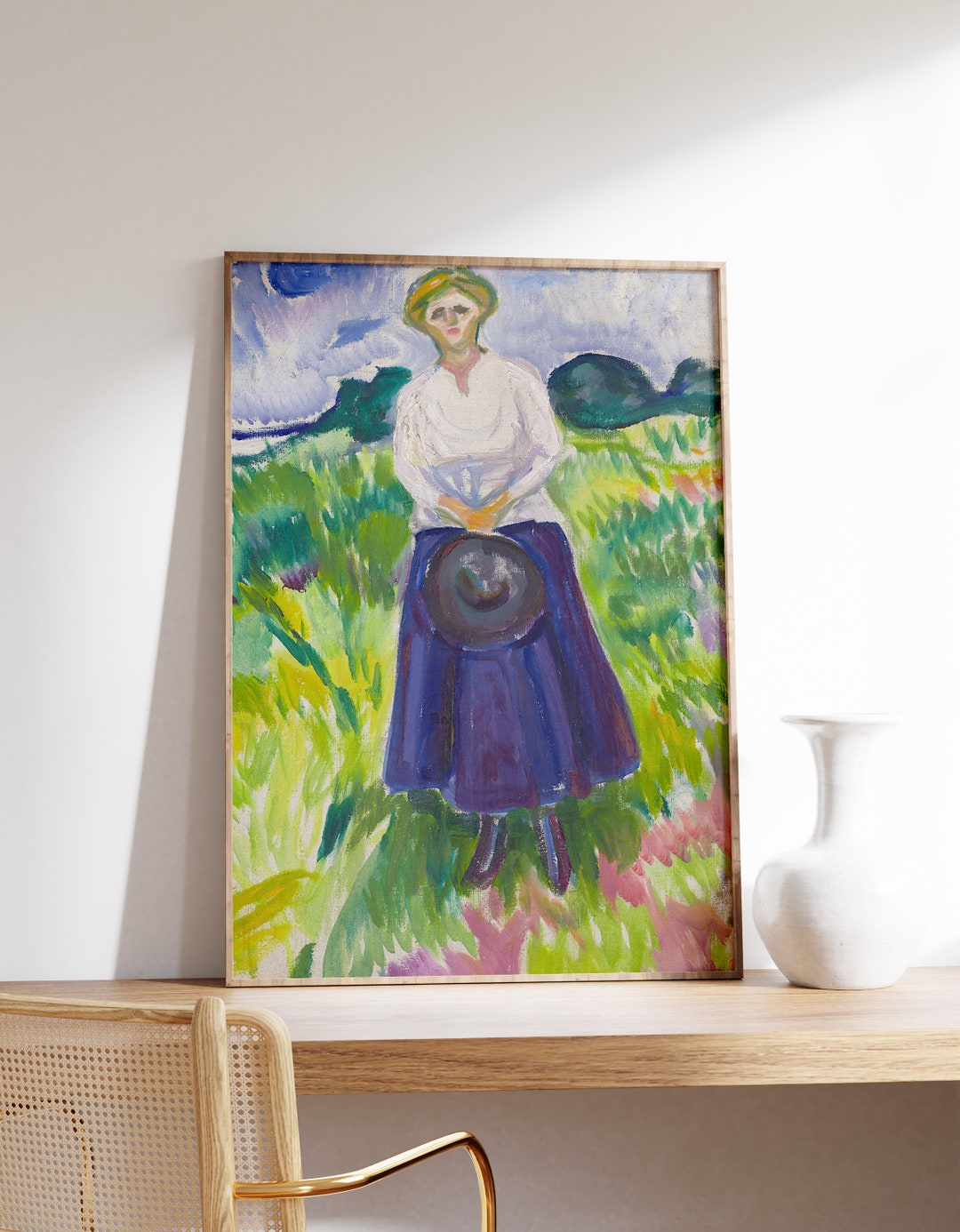 Edvard Munch Prints | Woman in a Green Meadow (1917) | Vintage Painting ...