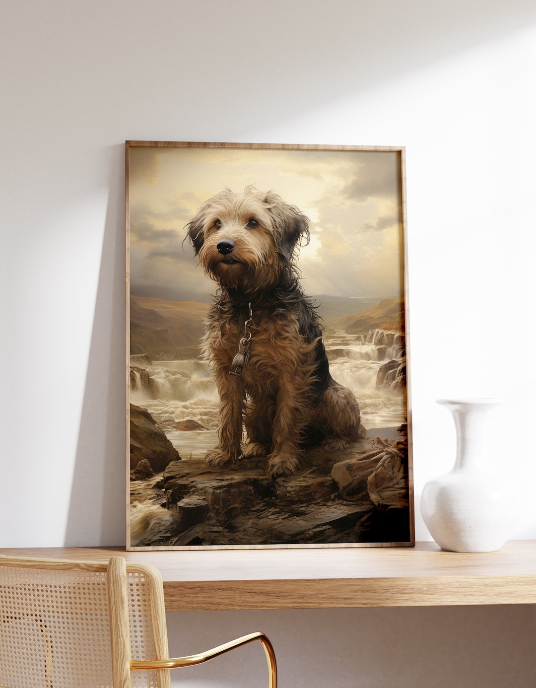 Dog Illustration | Cottagecore Wall Art | Moody Botanical Wall Art ...
