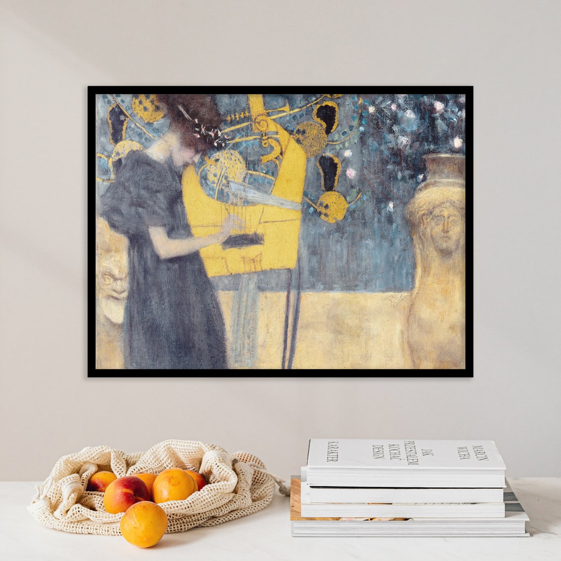 Gustav Klimt - Music I (1895) (horizontal) - Poster Painting Musical ...