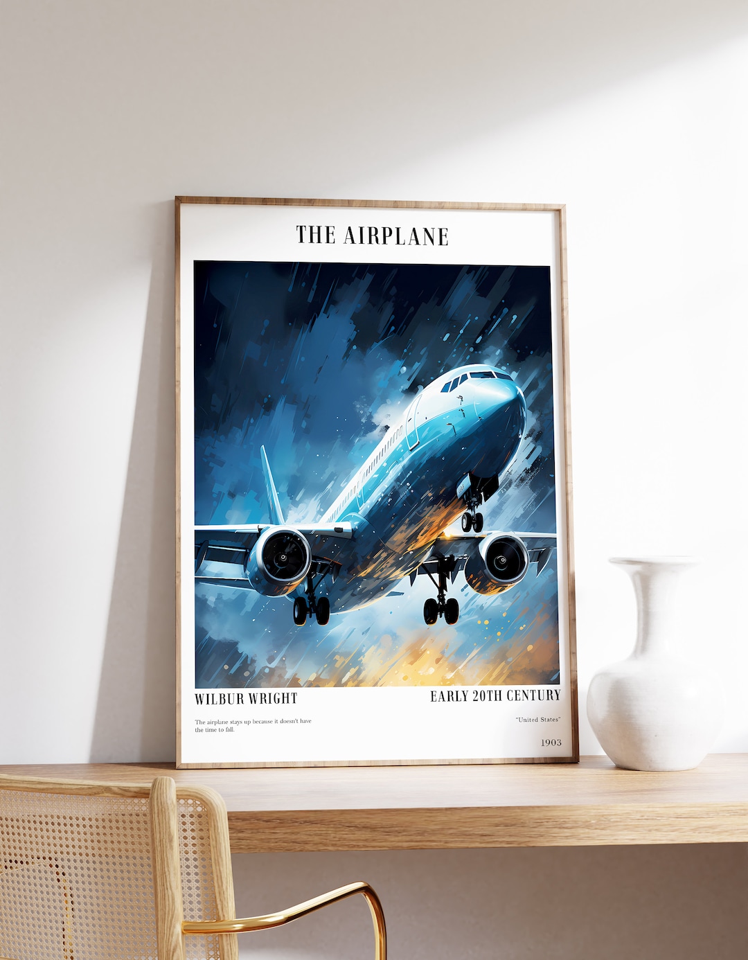 Science Wall Art | the Airplane | Antique Science Painting | Science ...