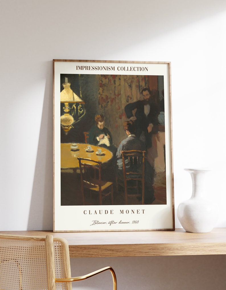 Claude Monet Exhibition Poster | Interior, After Dinner | Monet Wall ...