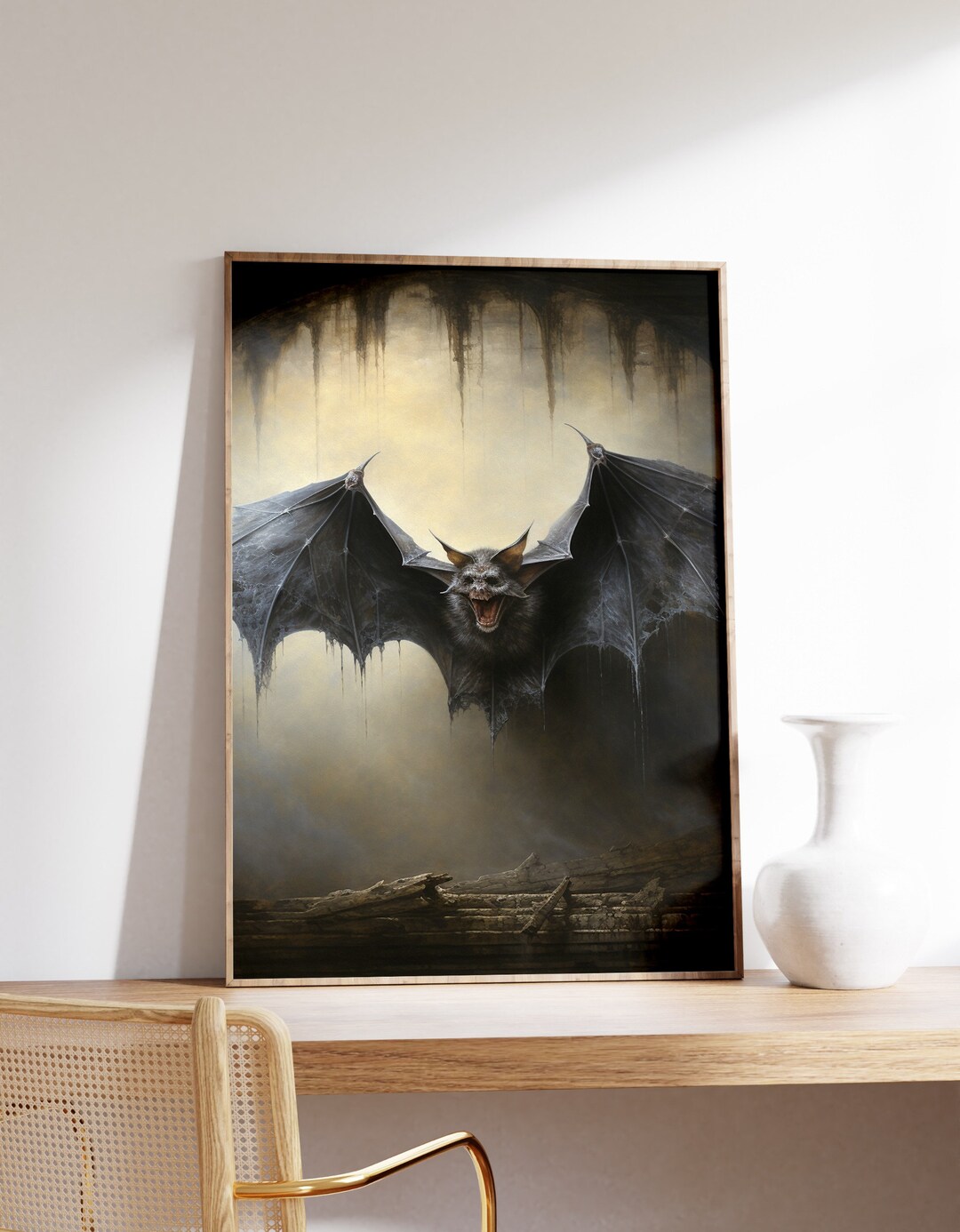 Victorian Bat Cottagecore Wall Art Moody Botanical Wall Art Gothic Era ...