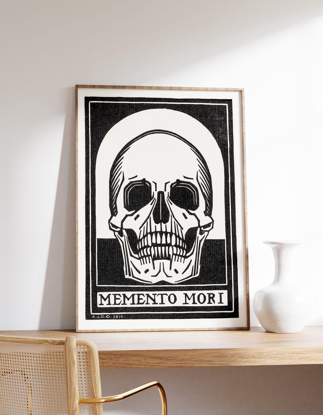 Memento Mori Poster | Skull Art Print | Vintage Print | Gothic Decor ...