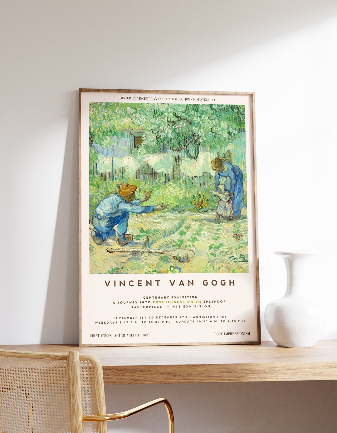 Van Gogh Poster | First Steps, After Millet | Exhibition Poster | Van ...