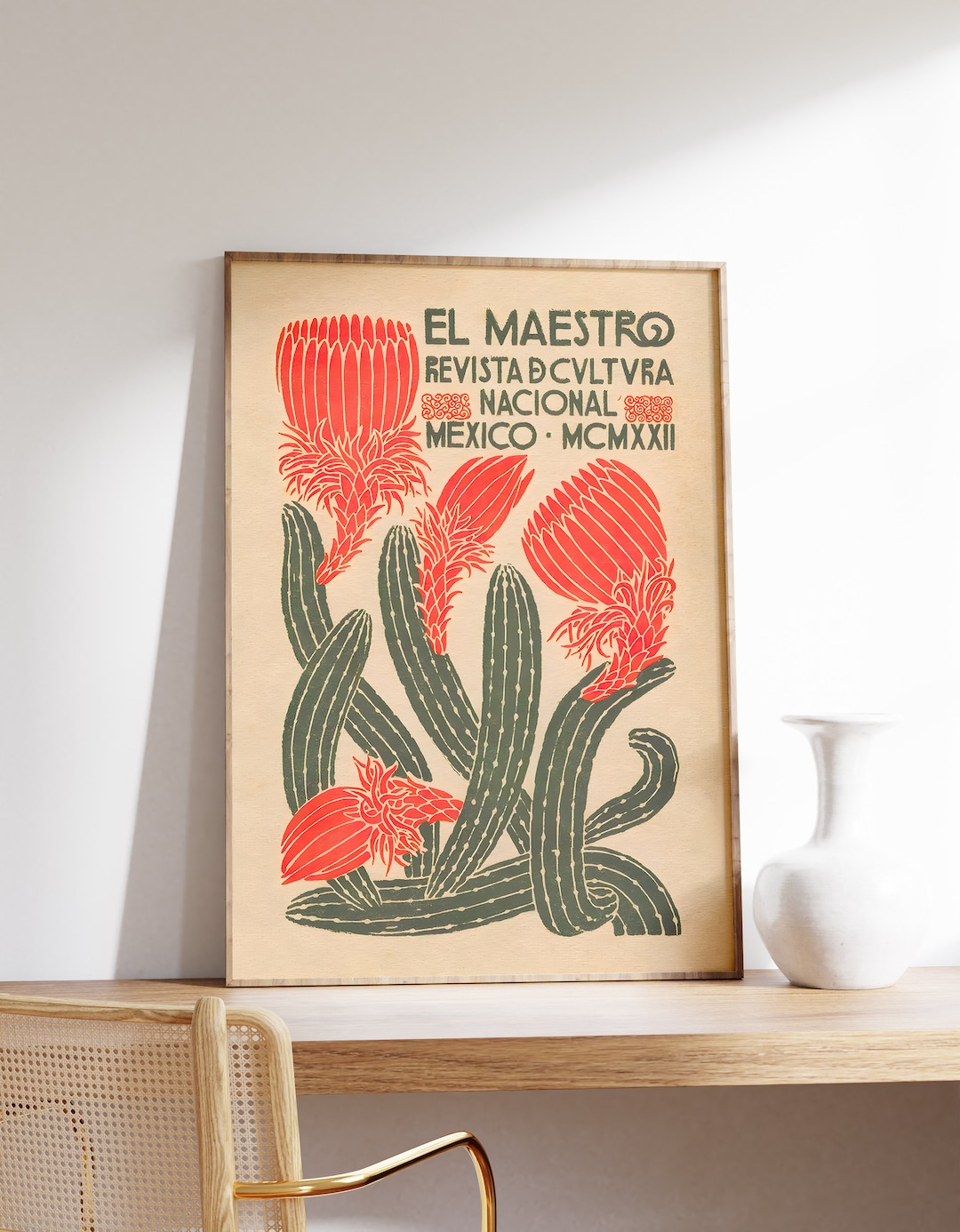 Mexican Exhibition Art Poster | Mexican Print | Vintage Floral Wall Art ...