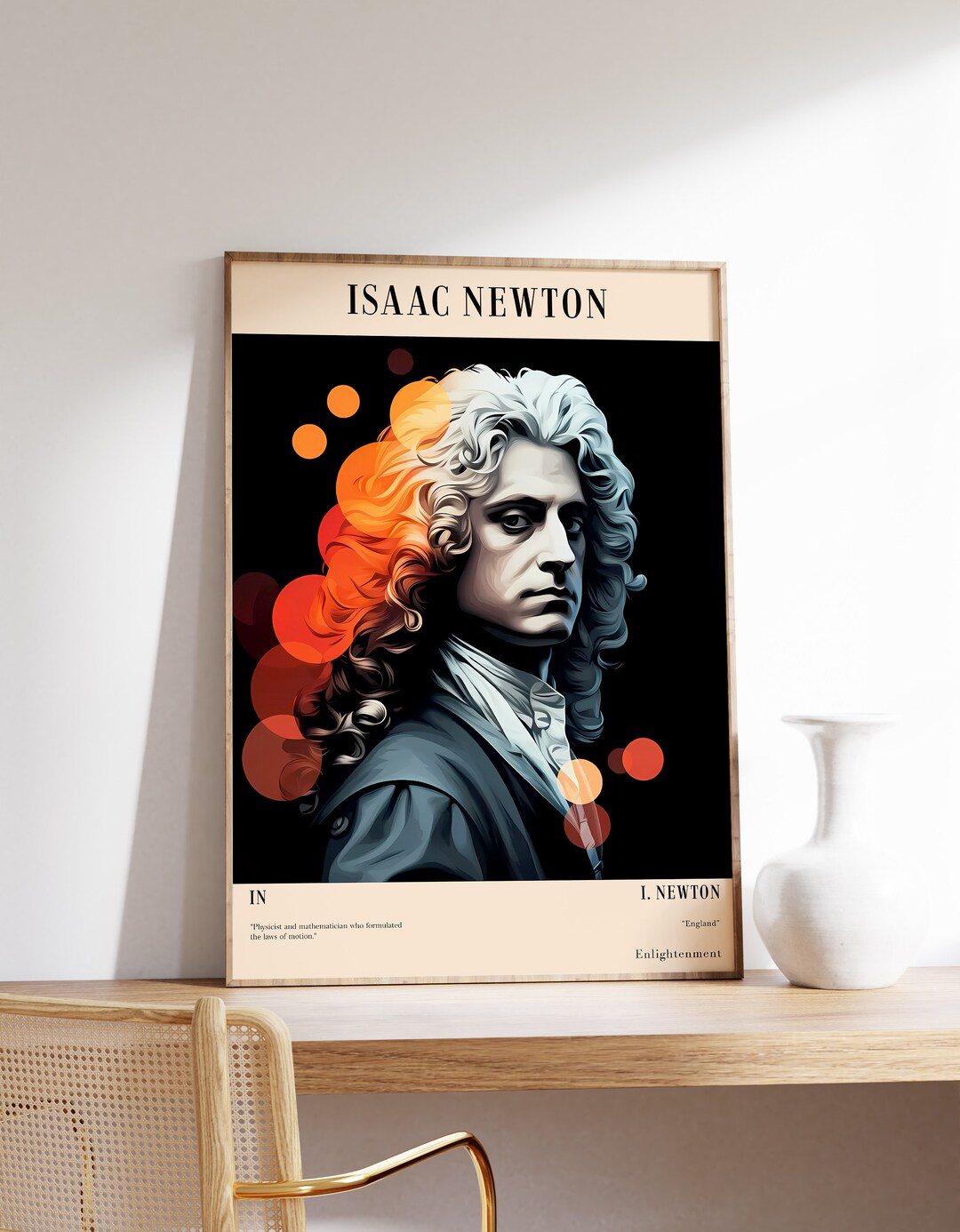 Isaac Newton Print | Vintage Print | Minimal Wall Decor | Wall Art ...
