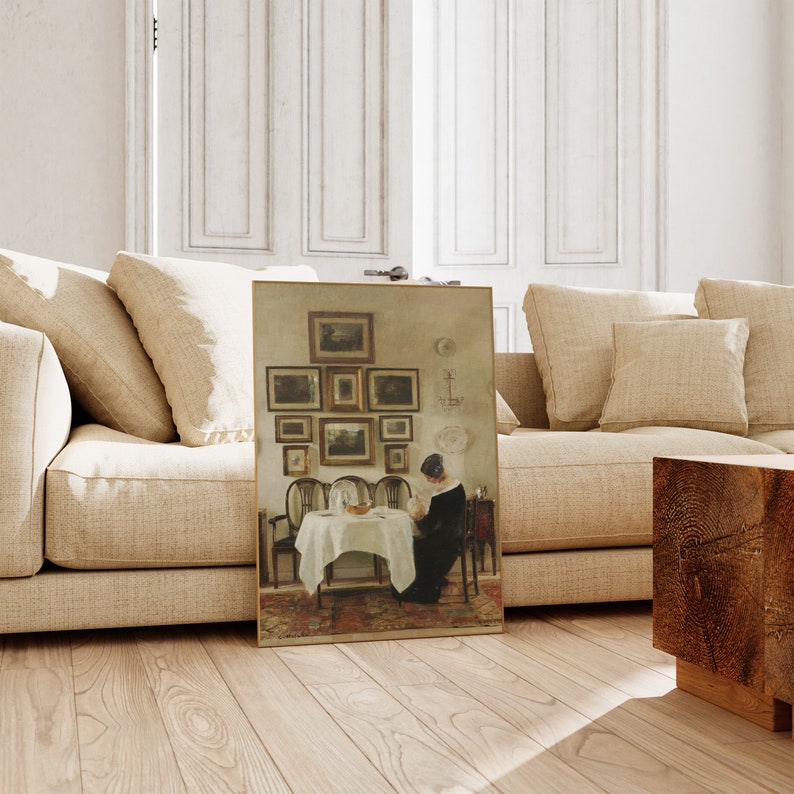 Interior Scene Painting | Vintage Poster | Moody Oil Painting ...