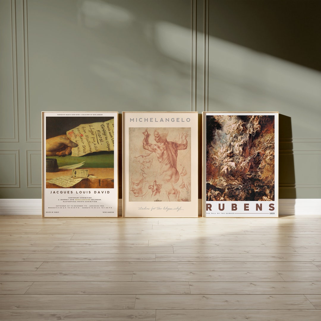 Dark Academia Set of 3 Print | Exhibition Print | Museum Wall Art ...