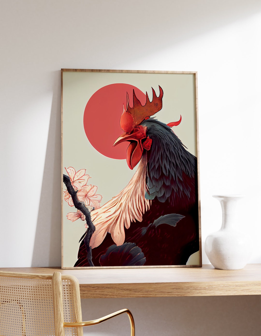 Japanese Print | Rooster Poster | Animal Art Print | Vintage Art ...