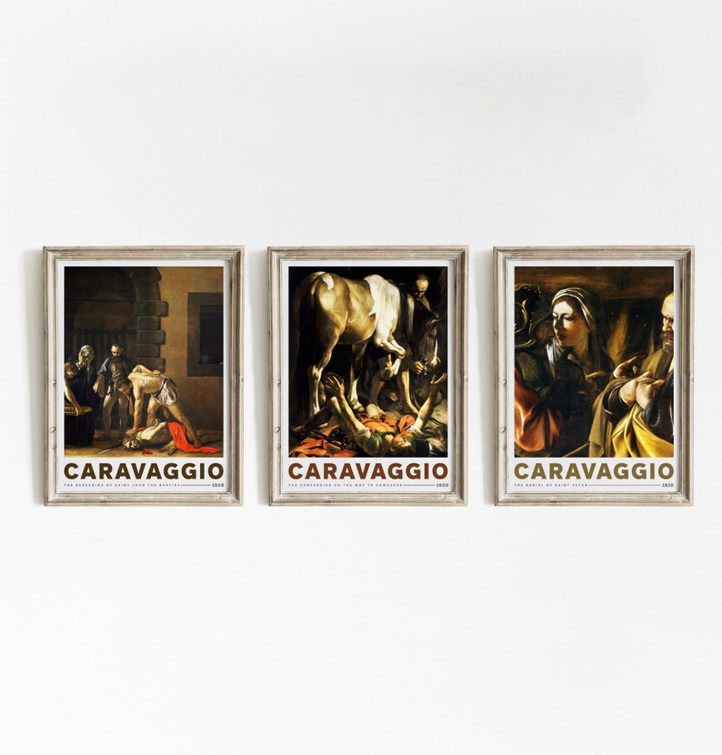 Caravaggio Prints Set of 3 | Baroque Art Print | Dark Art | Renaissance ...