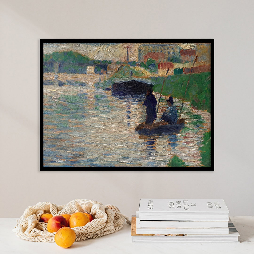 Georges Seurat - View of the Seine (1882) | Landscape Lake Wall Art ...