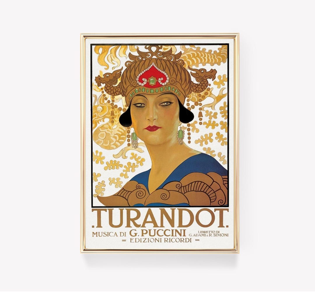 Vintage Turandot Poster | Opera Art Print | Classic Theatre Print ...