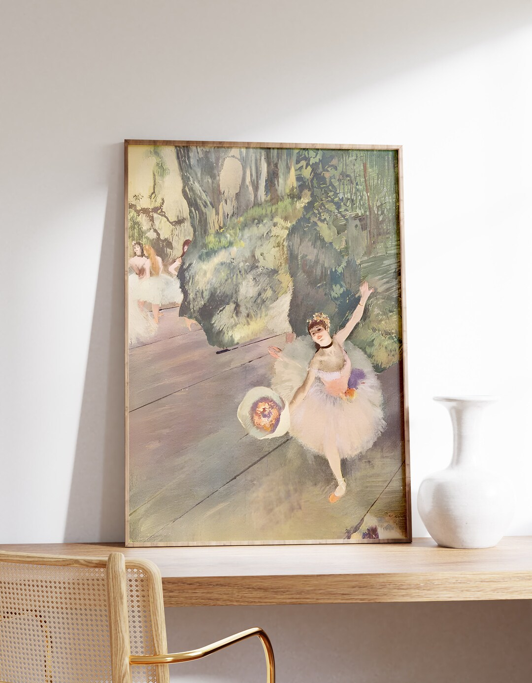 Dancer With A Bouquet of Flowers the Star of the Ballet by Edgar Degas ...