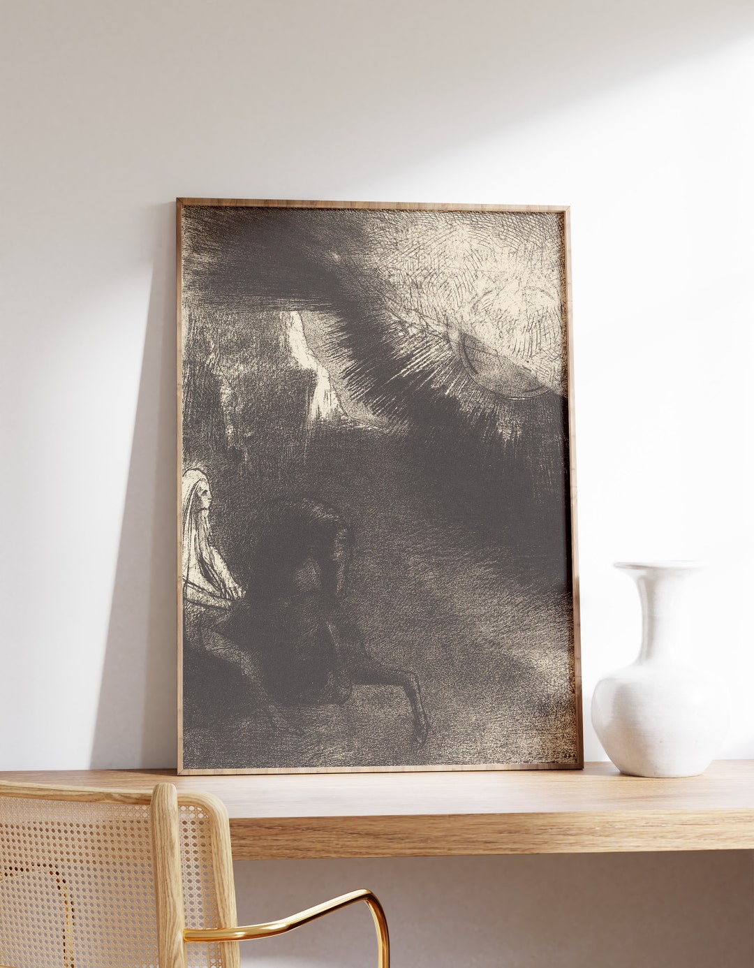 Odilon Redon - Pilgrim of the Sublunary World (1891) | Vintage Poster ...