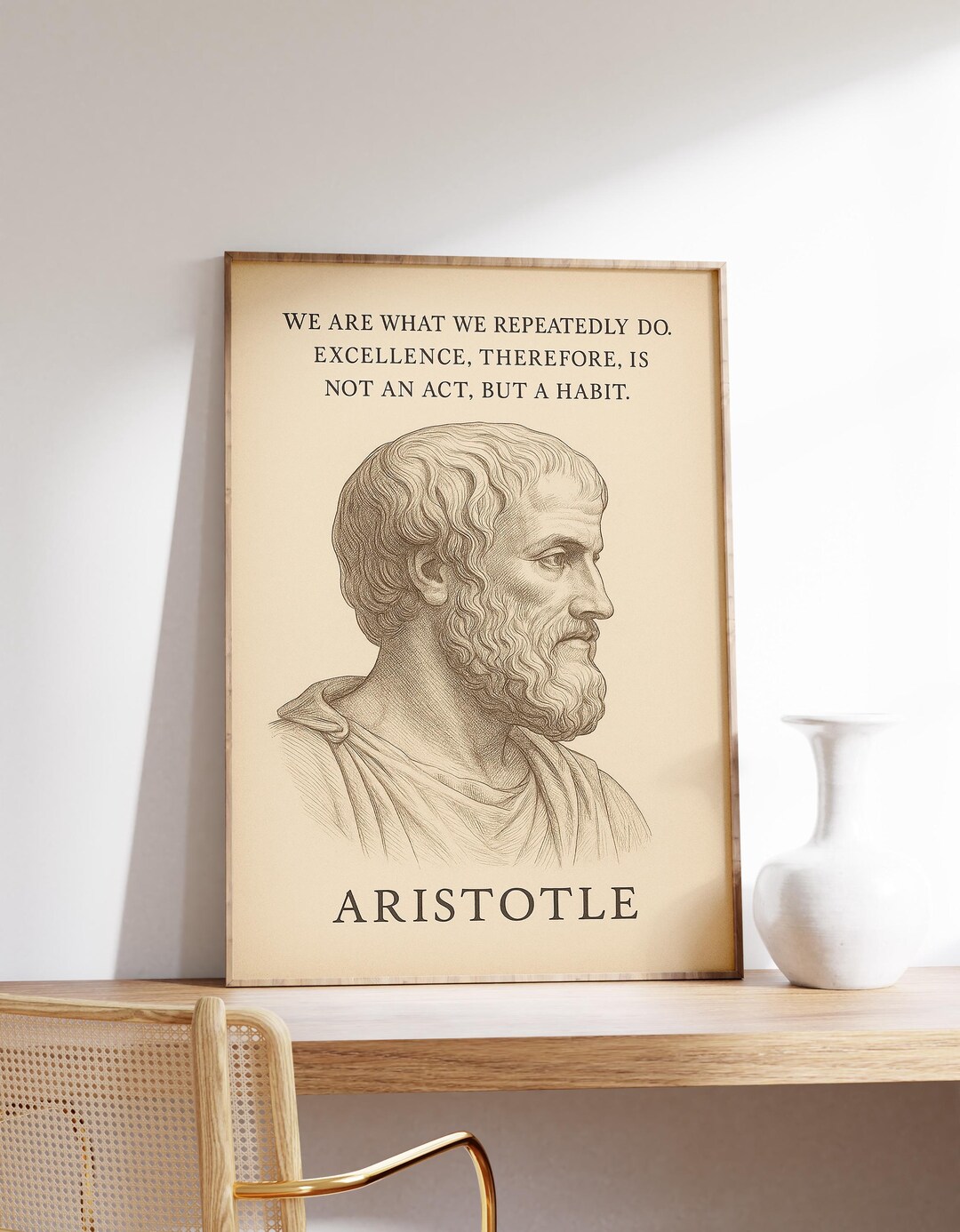 Aristotle Philosophy Poster, Ancient Greece Wall Art, Aristotle Quote ...