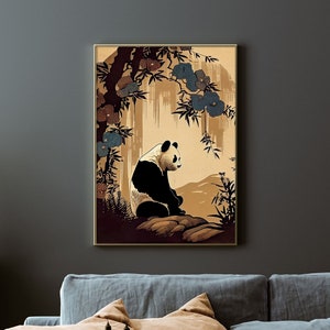 Japanese Panda Poster | Animal Poster | Panda Art Print | Panda Wall ...