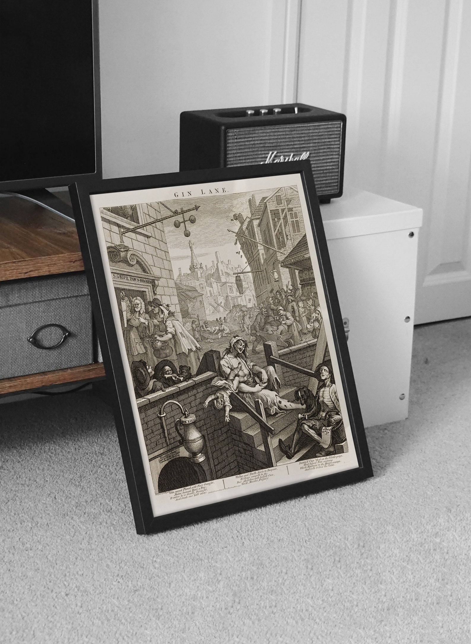William Hogarth - Gin Lane (1751) - Classic Painting Photo Poster Print ...