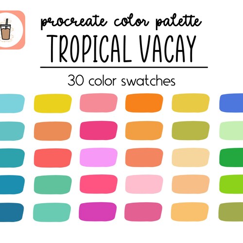 Procreate Palette Procreate Color Palette Tropical Colors Etsy