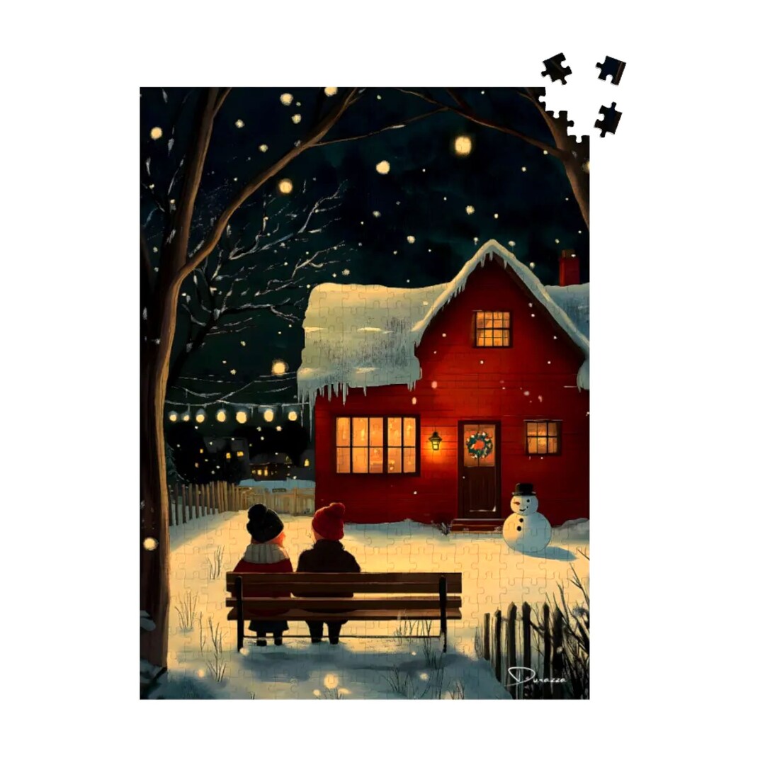 Snowy Winter Wonderland Jigsaw Puzzle: 500 or 1000 Piece Holiday Puzzle ...