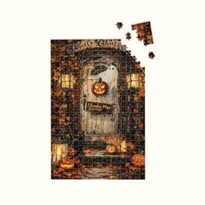Halloween Jigsaw Puzzle: 500 or 1000 Piece Whimsical Ghost Puzzle for ...