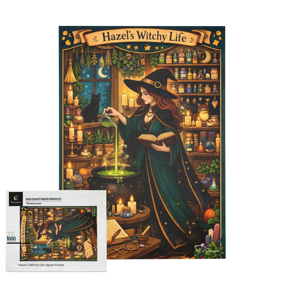 Witchcraft Magic 1000 Piece Jigsaw Puzzle - Cozy Fantasy Halloween Art ...