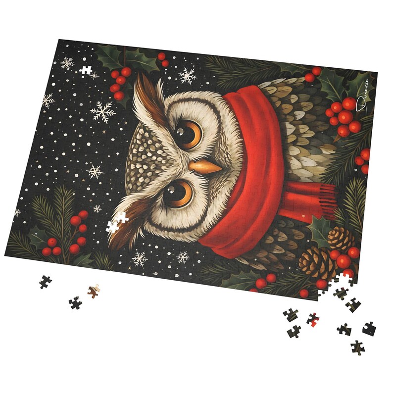 Winter Owl Jigsaw Puzzle 500/1000 Piece - Cozy Forest Nature Gift | Owl ...