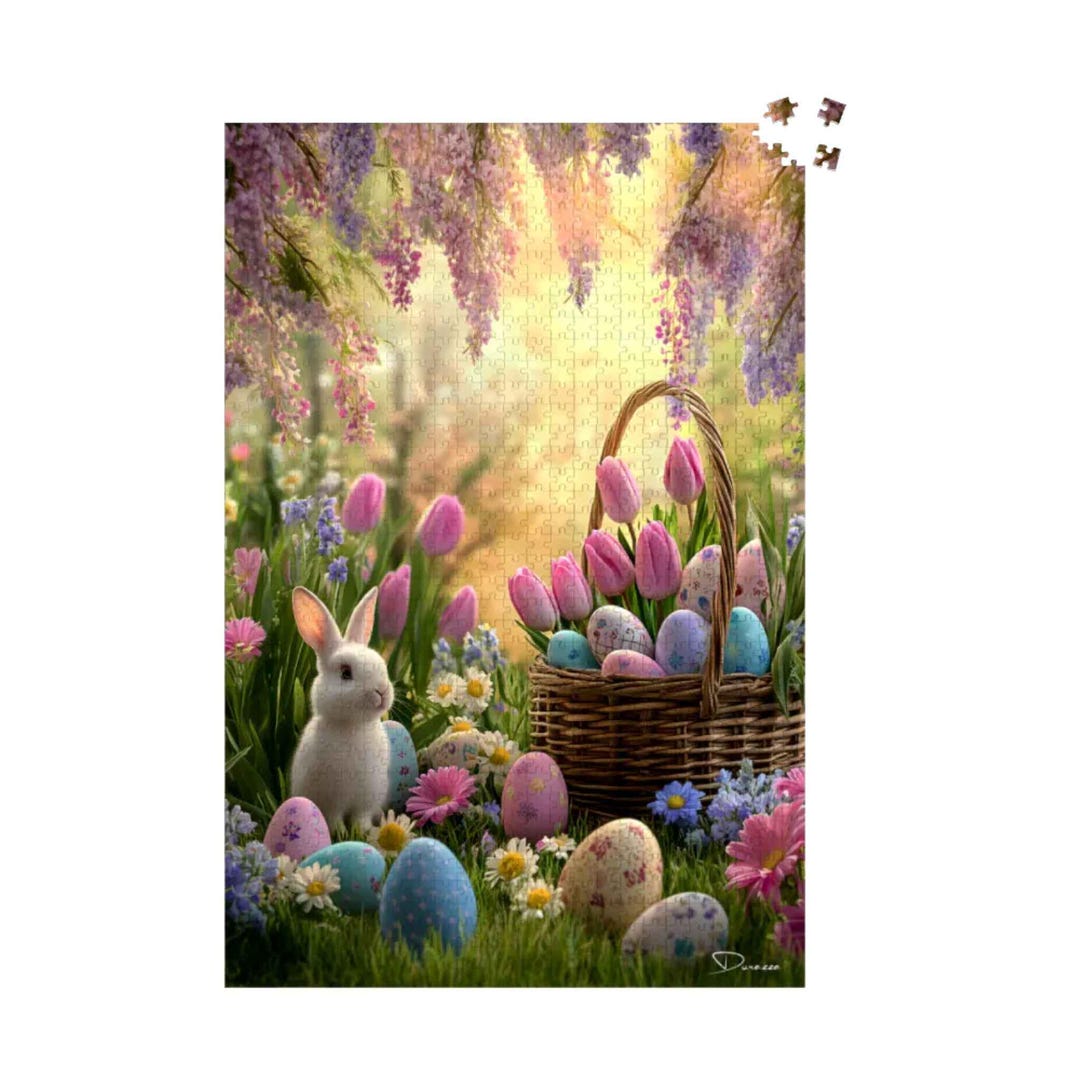 Easter Bunny Wooden Jigsaw Puzzle in 500 or 1000 Pieces | Springtime ...