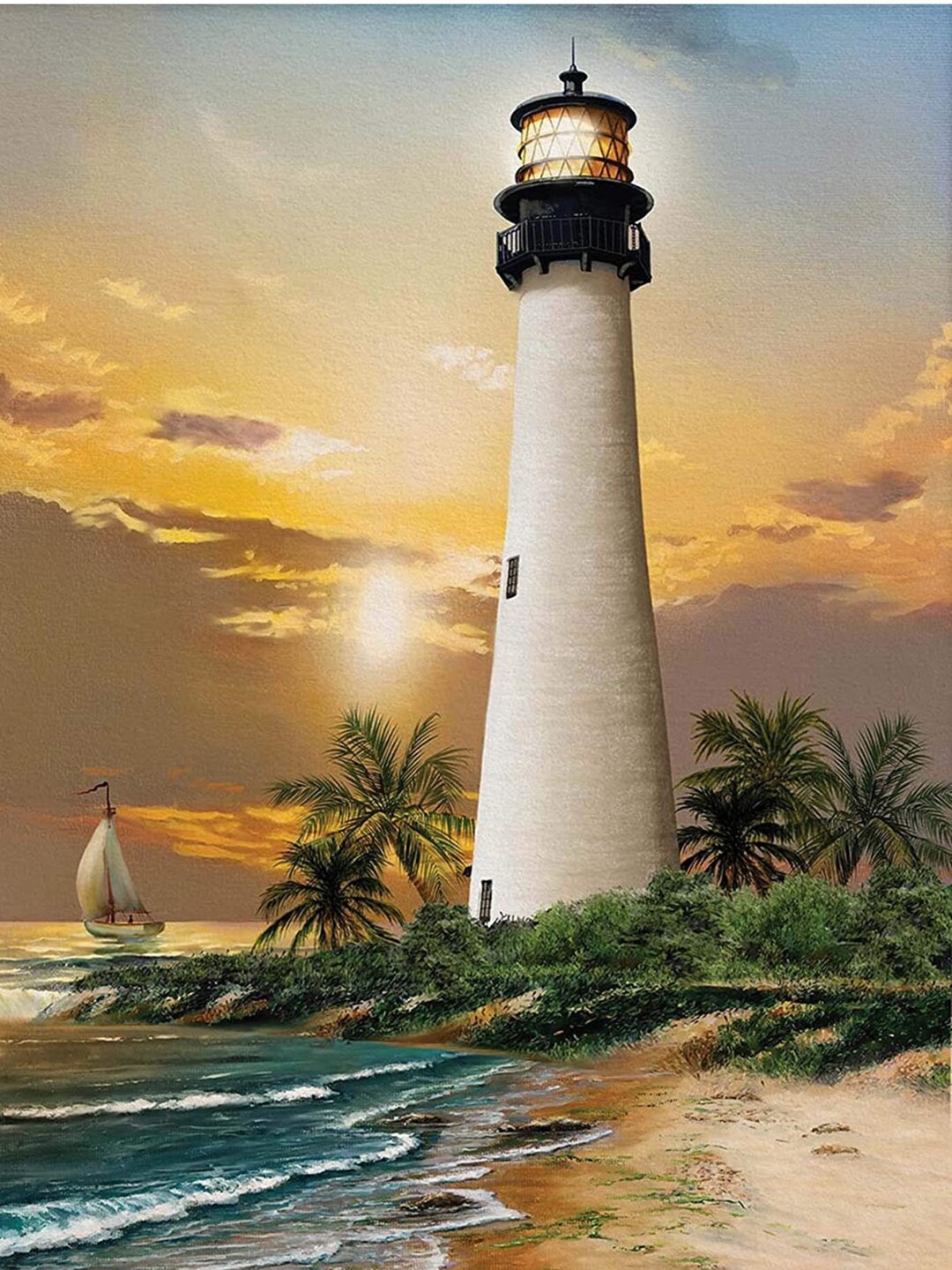 Summer Lighthouse Diamond Art Kit - Square Full Drill - 40*50 ...