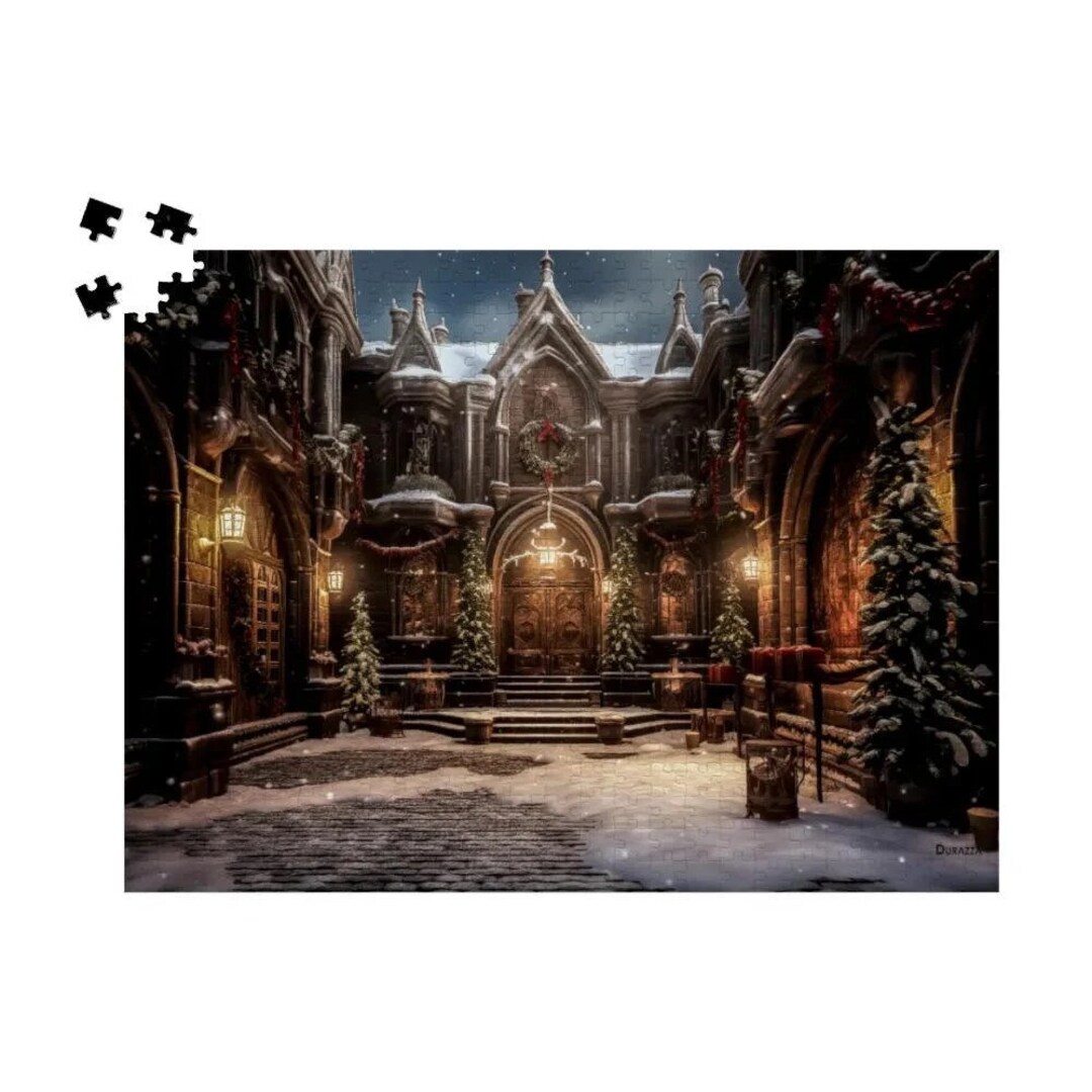 Gothic Christmas Wall Art, Enchanted Winter Scene, Mysterious Festive ...