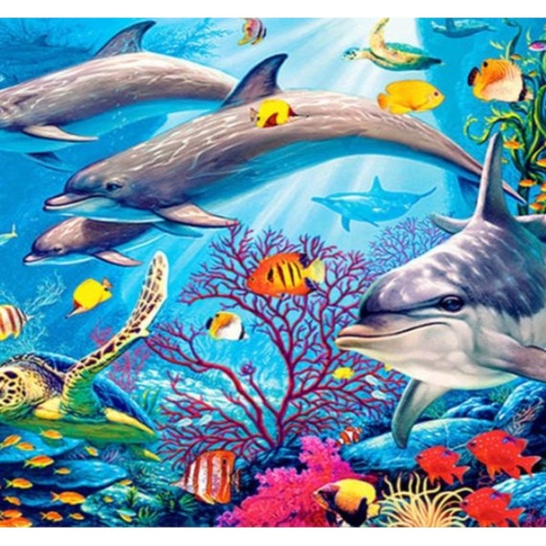 Dolphin Diamond Painting Kit - Etsy