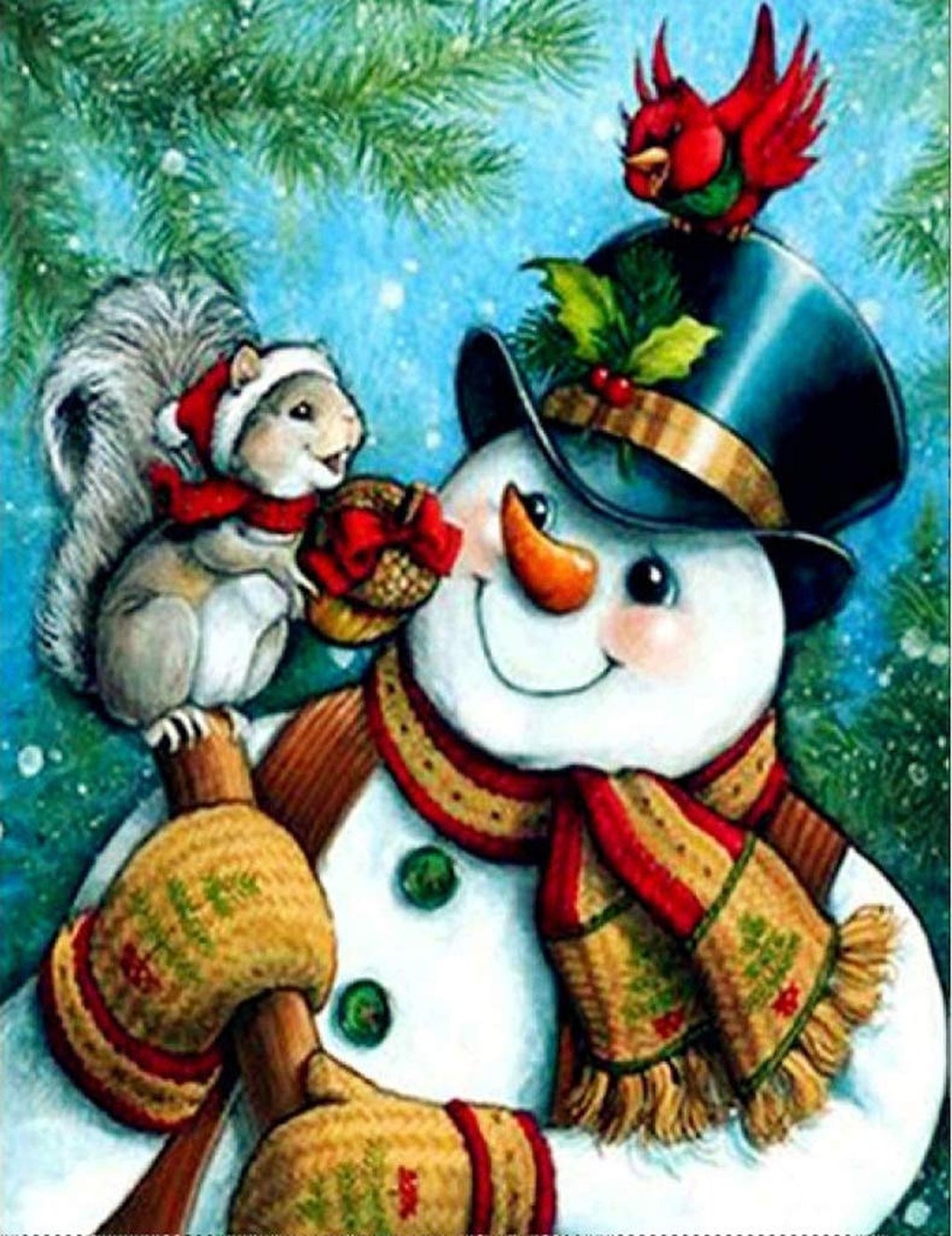 Snowman Diamond Painting Kit – 30×35 Cm Full Drill Round, Cozy Winter ...