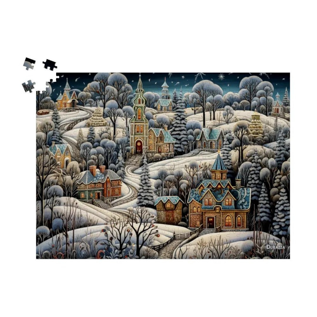 Old World Snowy Church Scape Wooden Jigsaw Puzzle 500 or 1000 - Etsy