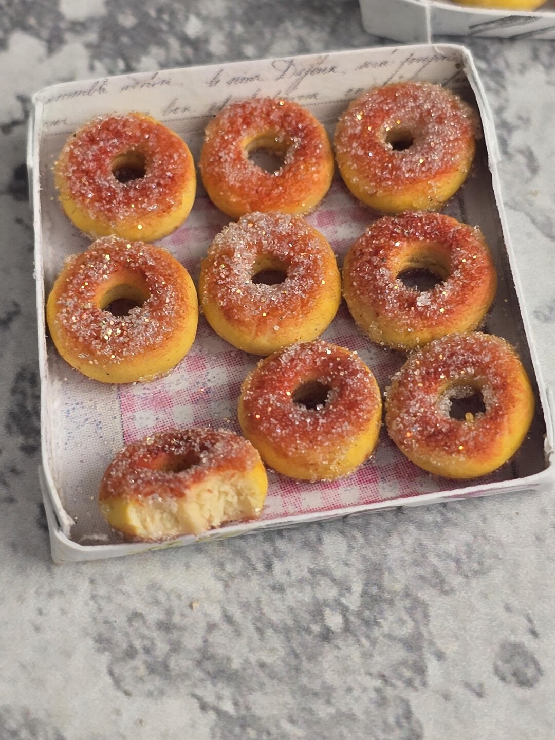 Miniature Tiny Fried Donuts- Doughnuts 1:12 Scale. Miniature for Doll House. Small Cute Food ...