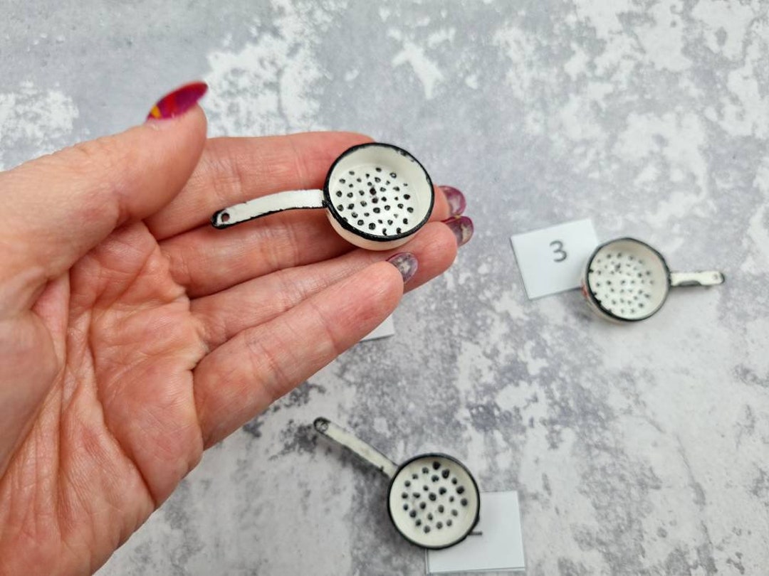 Miniature Mini Vintage Old Kitchen Colander on 1:12 Scale. Miniature ...