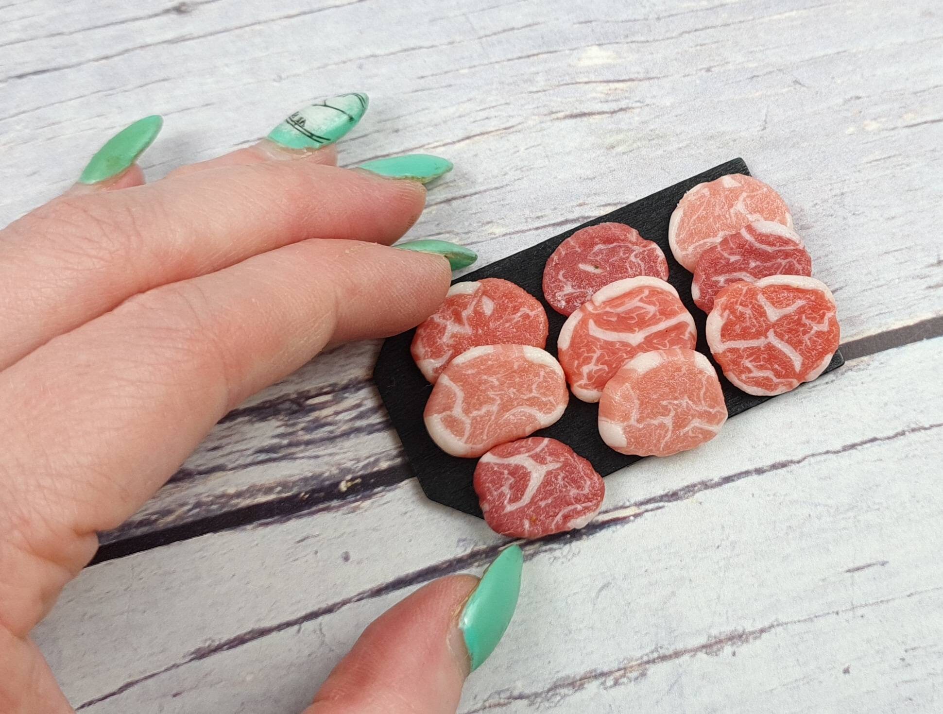 Dolls & Miniatures Art & Collectibles Miniature fresh sliced pork on ...