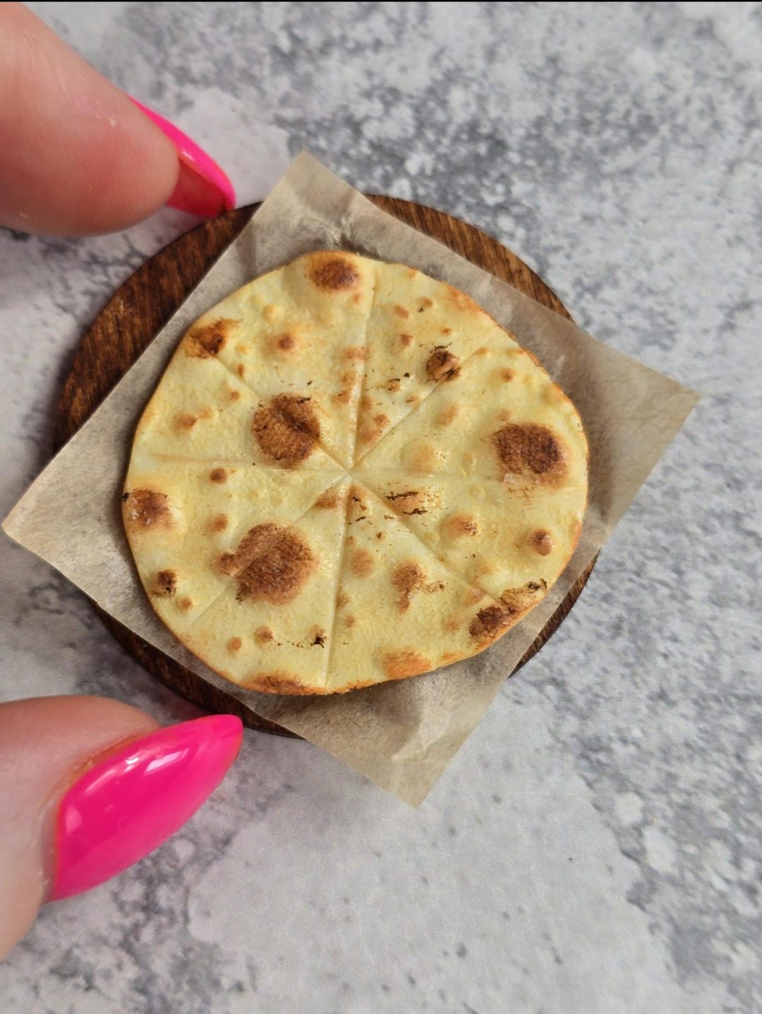 Miniature Geogrian National Bread Khachapuri on Wooden Board. Miniature ...