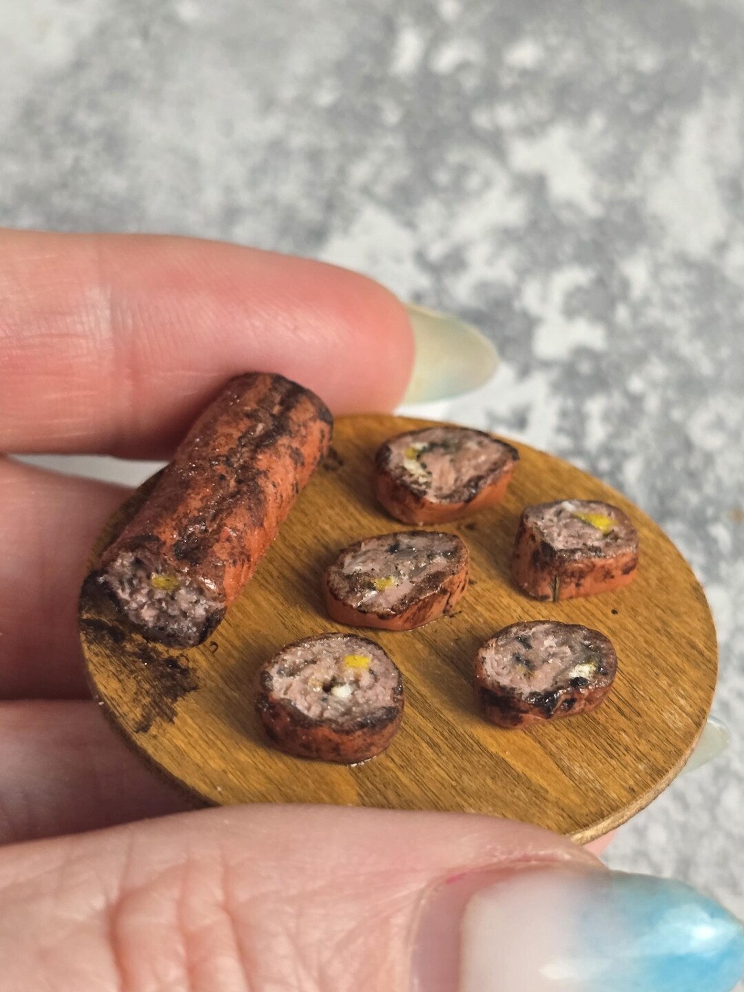 Miniature Meatloaf Roll: 1/12 Scale Dollhouse Food - Etsy