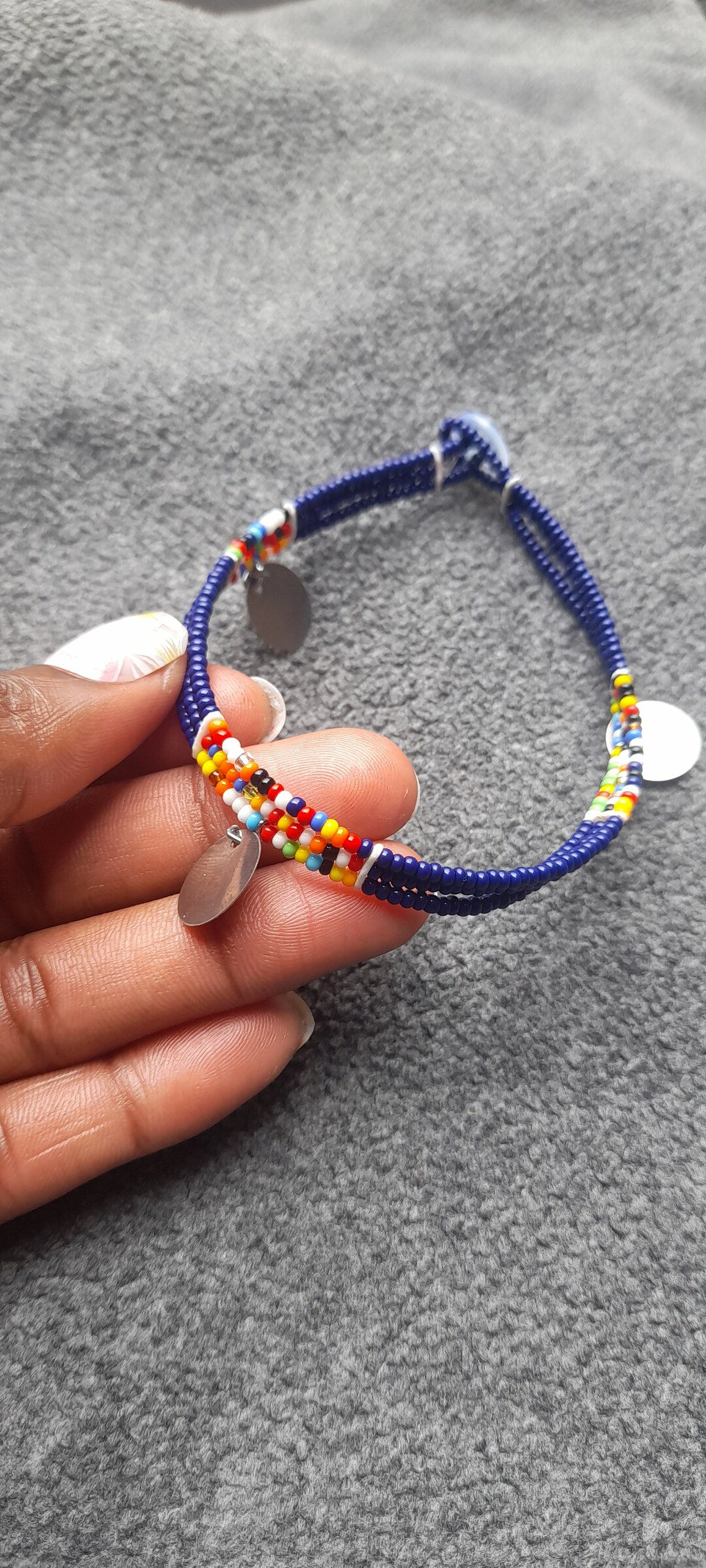 Beautiful Maasai Pattern Anklet With a Button Closurebutton - Etsy